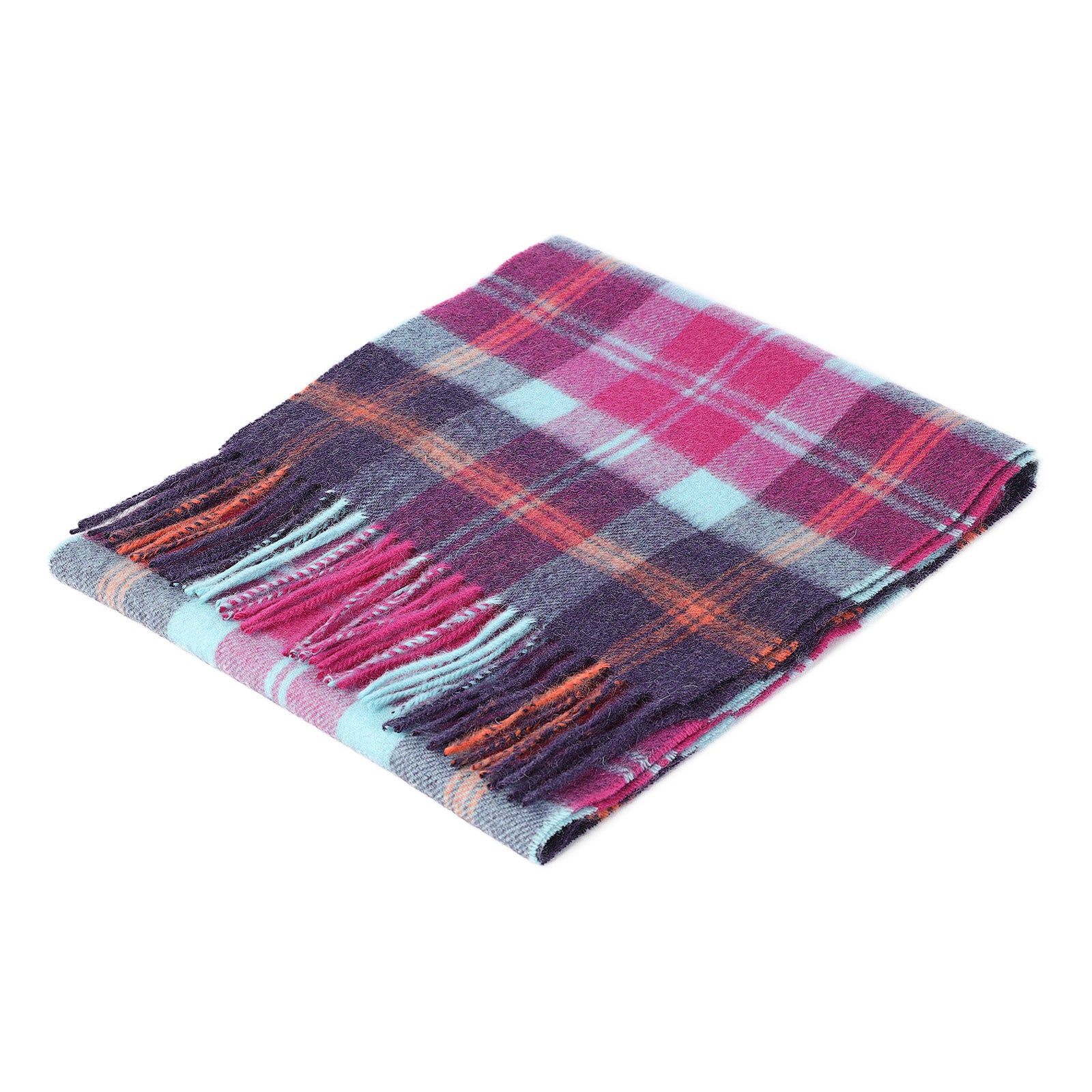 Edinburgh 100% Lambswool Tartan Scarf Baird Check Turquoise – Tartan ...
